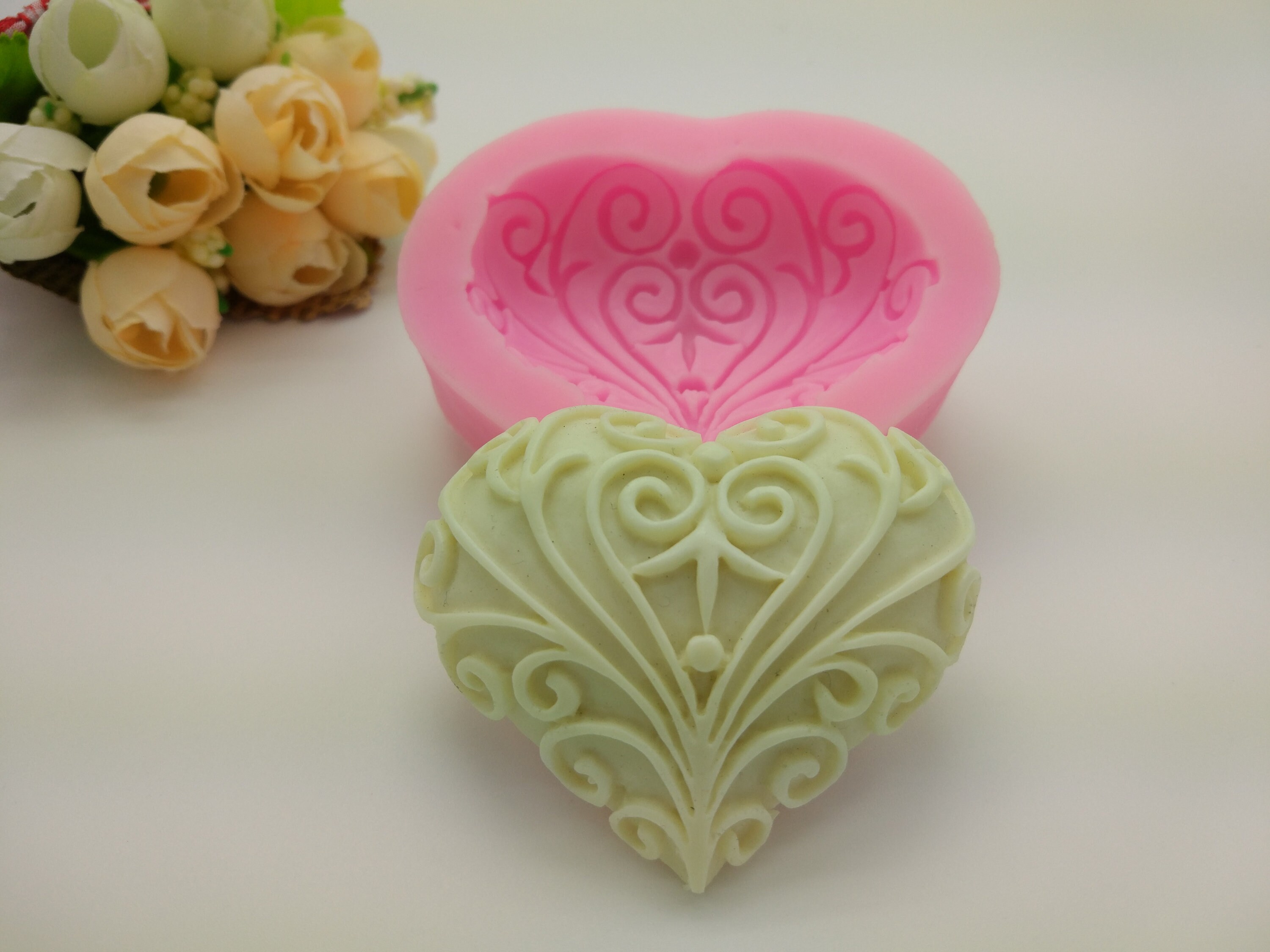 Geometric Heart Silicone Mold Fondant /pattern Heart Mold/ for - Etsy