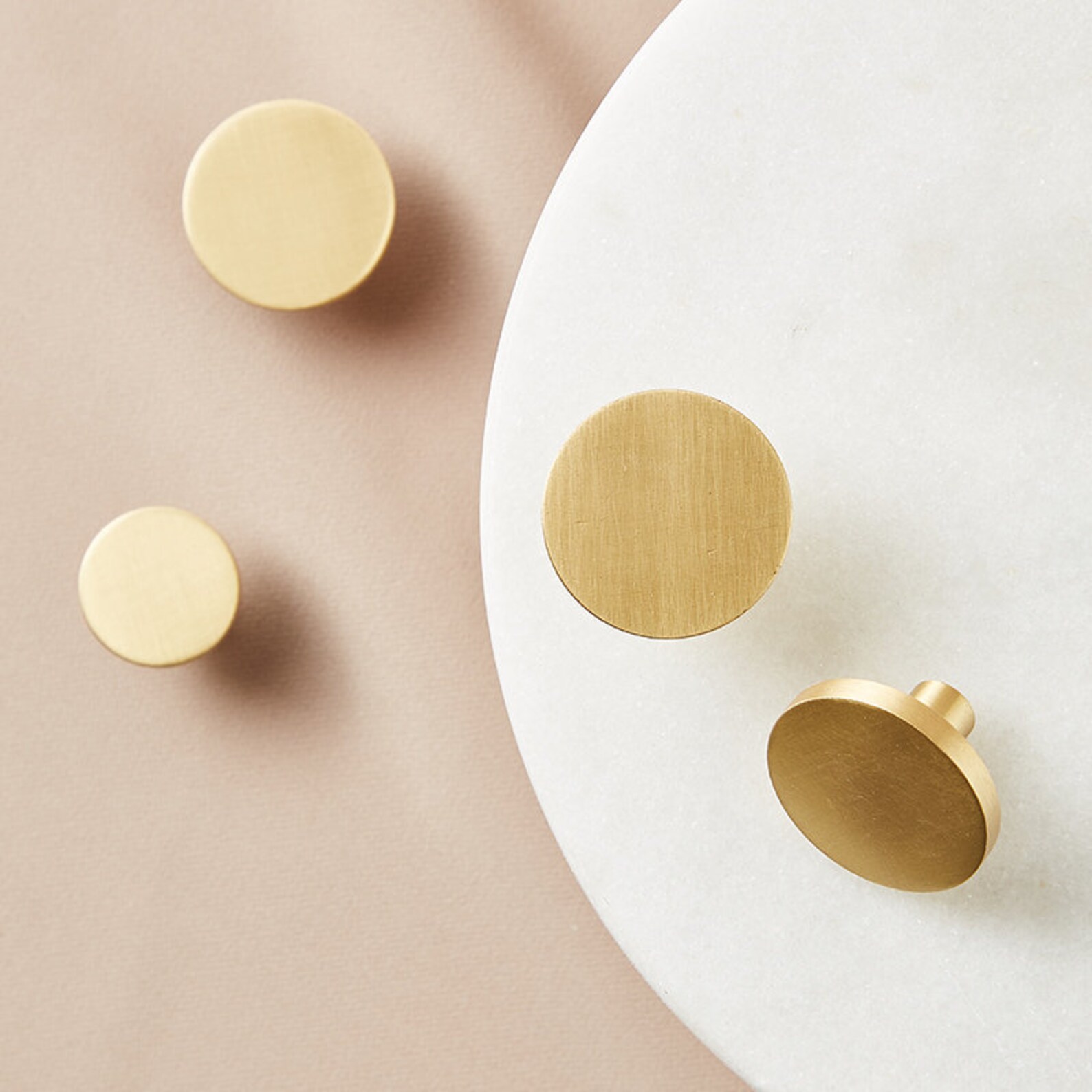 Flat Solid Brass Knob Minimalist Cabinet Knobs Furniture - Etsy