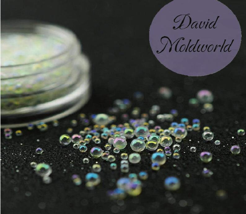 Mini Bubble Ball Beads /mixed Beads Molds / Iridescent Tiny Beads ...