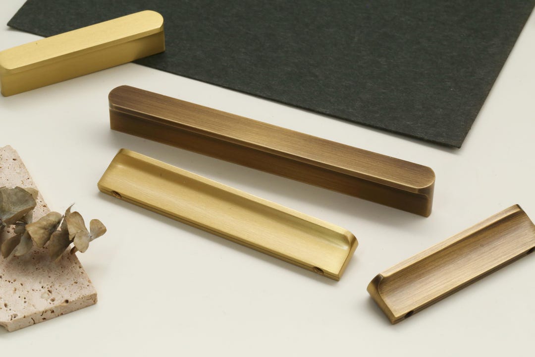 Custom Engraved Extra Long Antique Brass Handle,drawer Solid Brass Pull ...