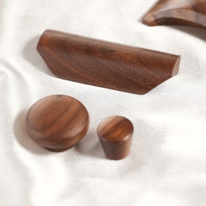 Walnut Minimalist Cabinet Pull Knobs,natural Wooden Drawer Handle ...