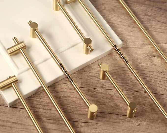 Extra Long Barn Bar Solid Brass Cabinet Handles,brushed Brass ...