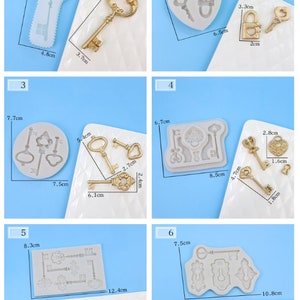 Victorian Key Mold Set, Silicone Keys Shaped Mold, Cake Chocolate ...