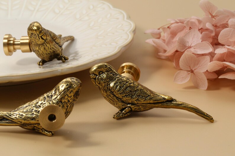 Parrot Brass Drawer Knobs,unique Bird Cabinet Knobs,furniture ...
