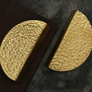 Hammered Grain Semicircle Brass Knob, Handmade Drawer Solid Brass Knobs, Improvement Knobs ...