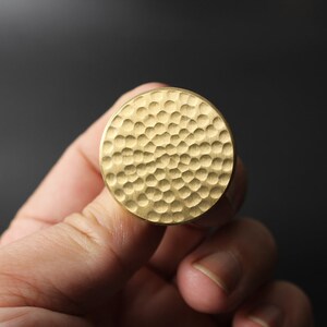 Hammered Round Brass Knob, Handmade Drawer Solid Brass Knobs, Improvement Knobs, Furniture ...