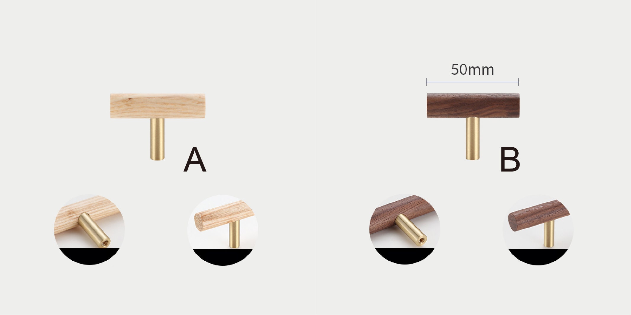 Custom Engraved Natural Wooden Pull Handle,walnut Ash Minimalist ...