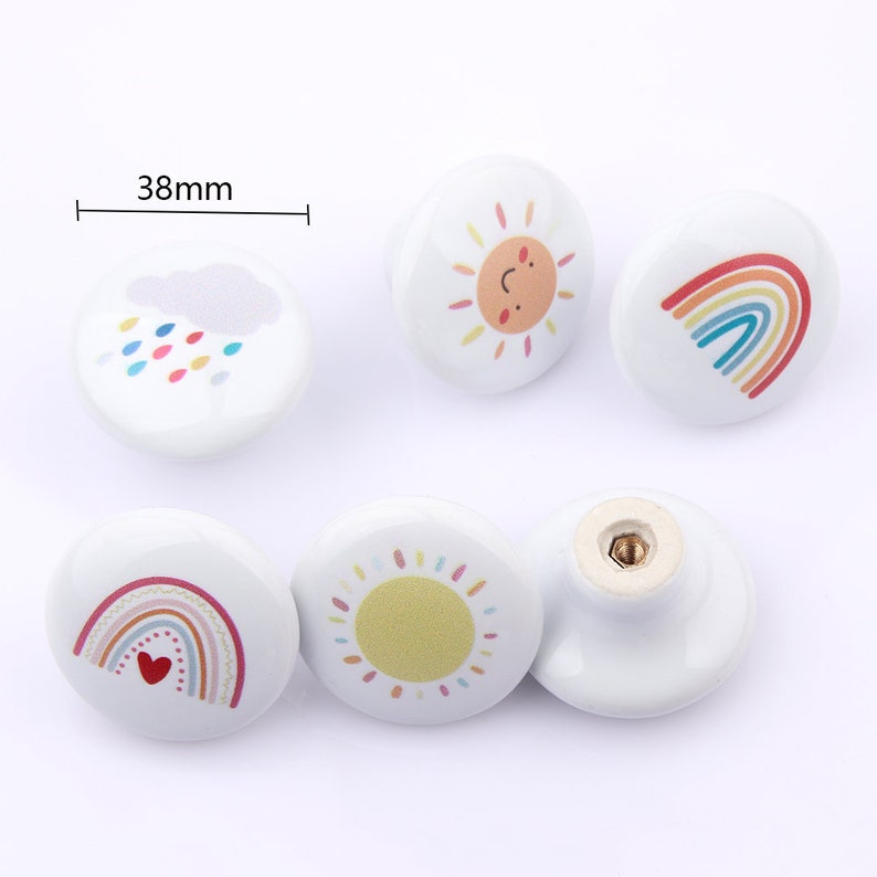 Rainbow Nursery Knobs Kids Room Cabinet Knobs Furniture - Etsy