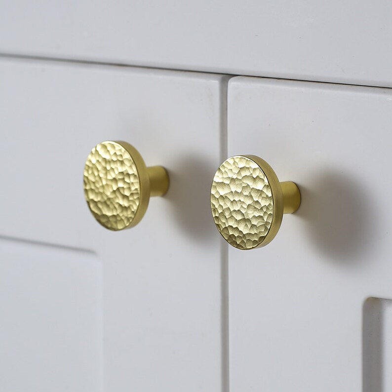 Hammer Gain Flat Brass Knob Drawer Solid Brass Knobs - Etsy