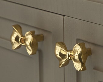 Gold Bow Knobs - Etsy