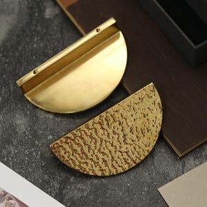 Hammered Grain Semicircle Brass Knob, Handmade Drawer Solid Brass Knobs, Improvement Knobs ...