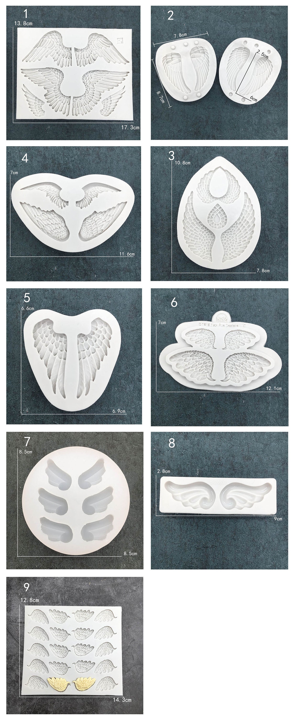 Angel Wings Mold, Silicone Wing Shaped, Cake Chocolate Fondant Candy ...