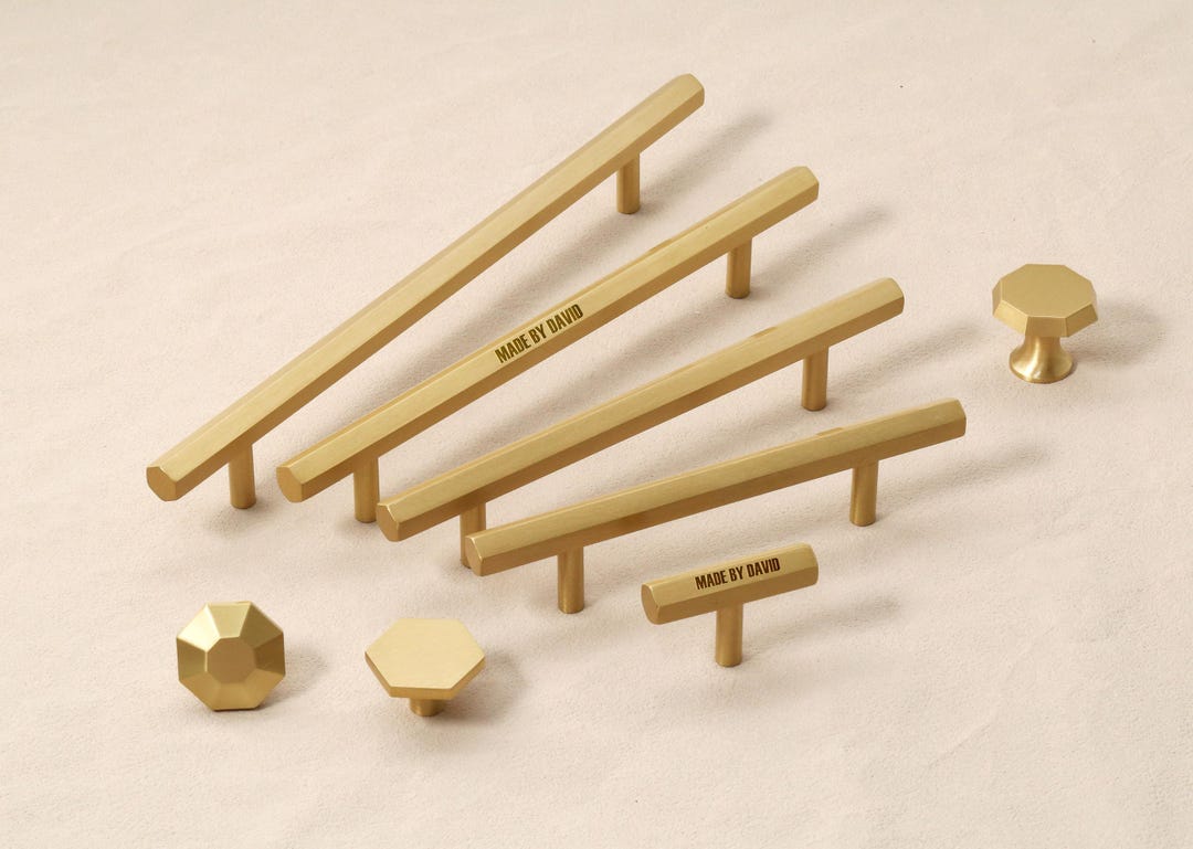 Custom Engraved Hexagon Cabinet Handles,cupboard Knobs,modern Solid ...