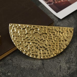 Hammered Grain Semicircle Brass Knob, Handmade Drawer Solid Brass Knobs, Improvement Knobs ...