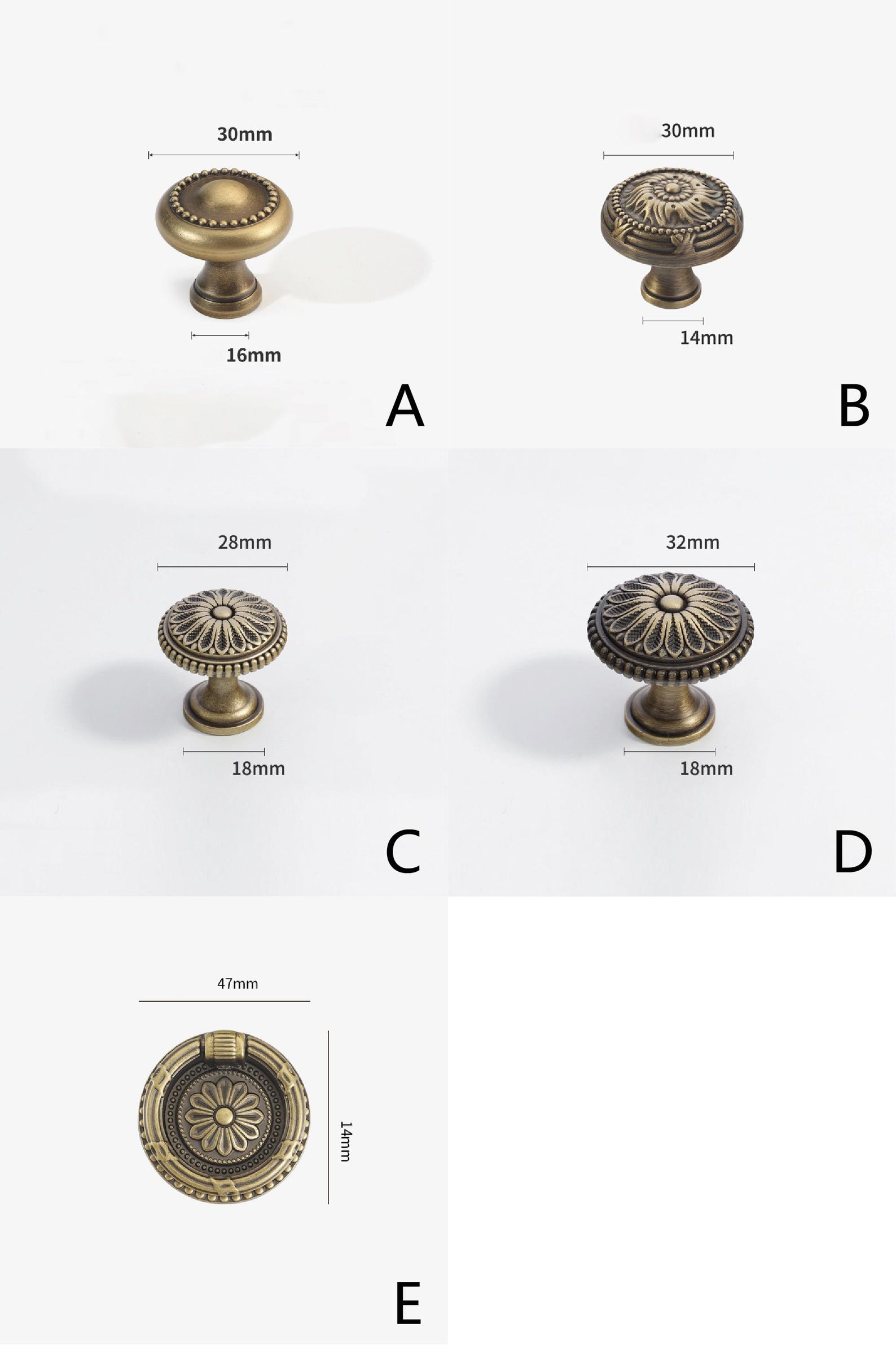 Custom Engraved Elegant Gold Drawer Handle,victorian Style Cabinet Pull ...