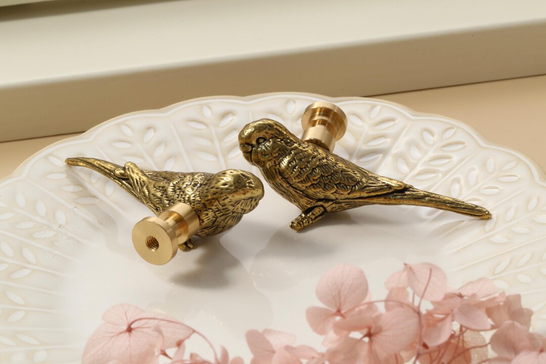 Parrot Brass Drawer Knobs,unique Bird Cabinet Knobs,furniture ...