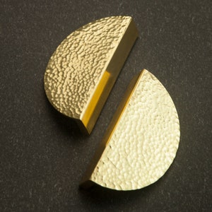 Hammered Grain Semicircle Brass Knob, Handmade Drawer Solid Brass Knobs, Improvement Knobs ...