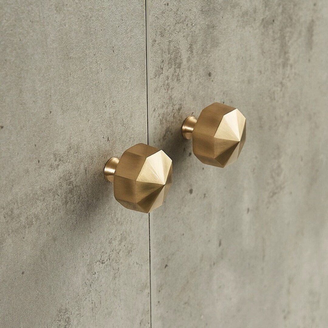 Hexagon Cabinet Drawer Handle Cupboard Knobs Modern Solid - Etsy