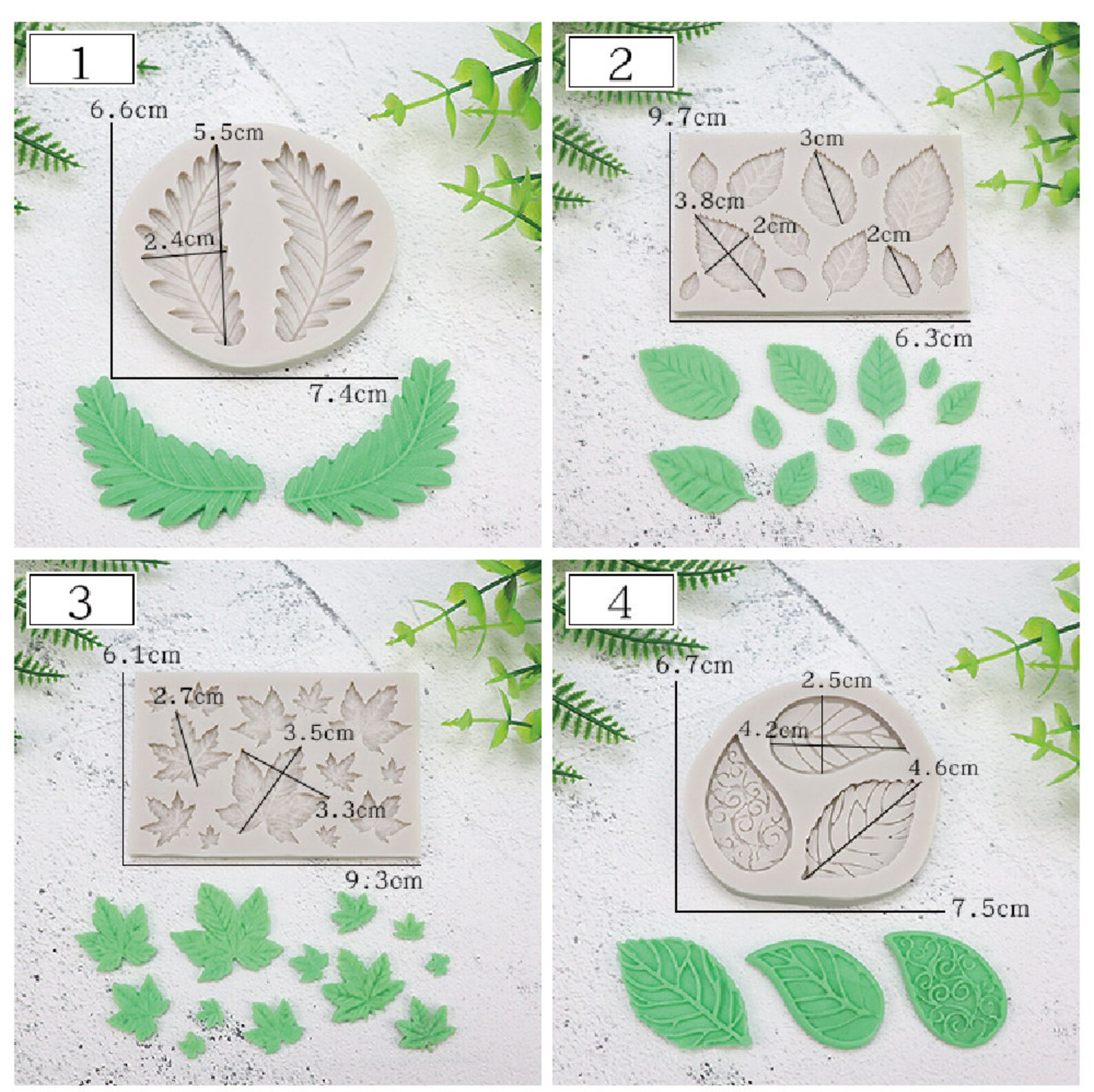 Maple Leaves Silicone Mold/leaf Mold / Elegant Leave Mold for Cake ...