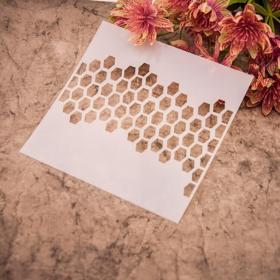 Bee Comb Stencil Square Frame Bullet Journal Stencilplanner - Etsy