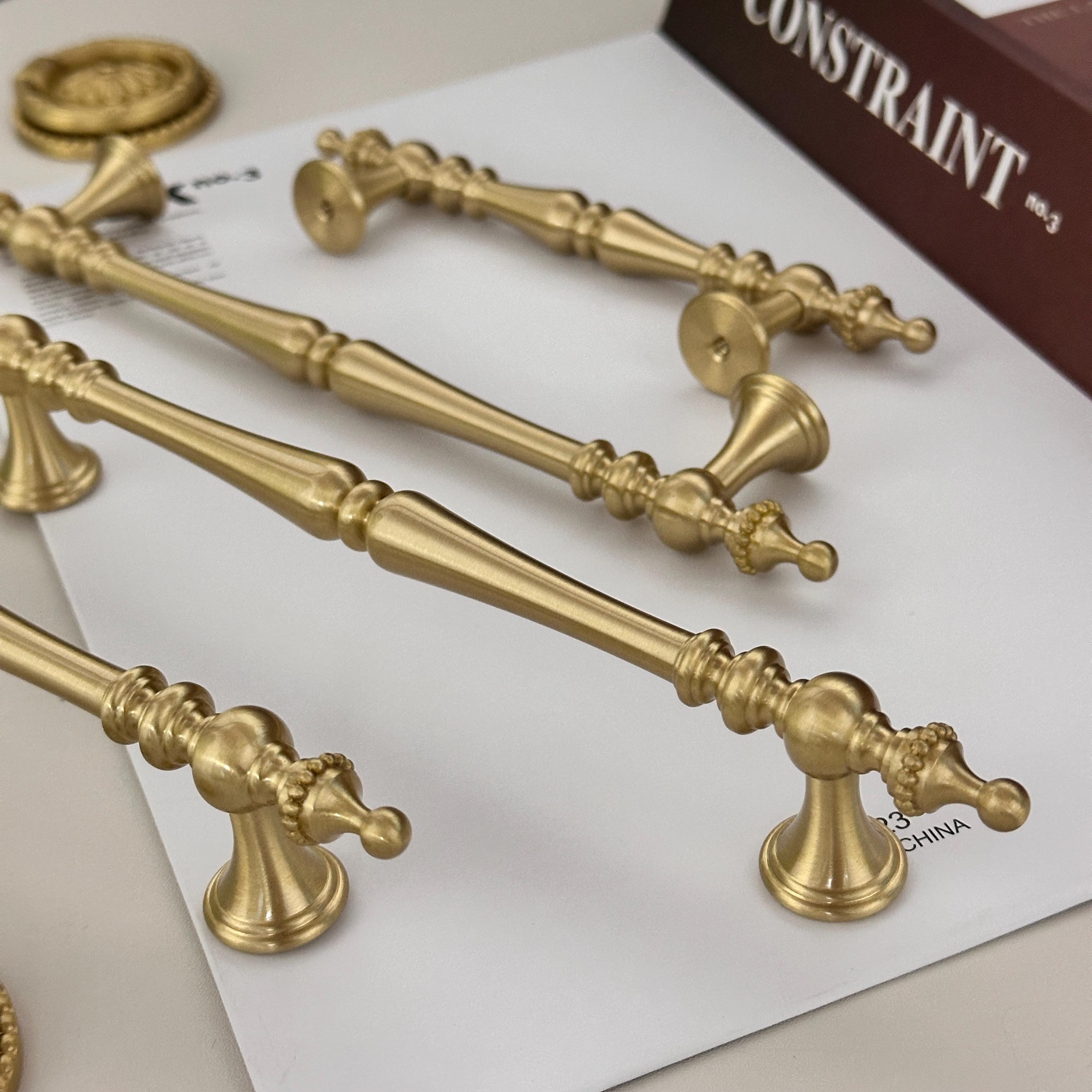 Custom Engraved Elegant Gold Drawer Handle,victorian Style Cabinet Pull ...