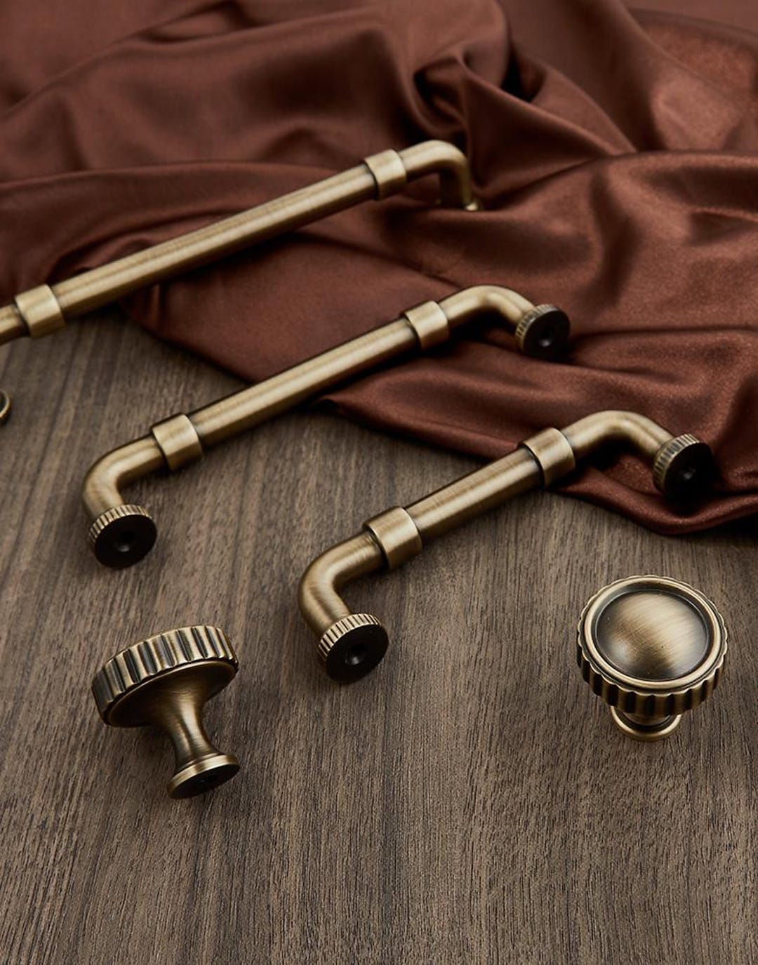 Solid Bronze Cabinet Pulls,light Luxury Kitchen Brass Handles ...