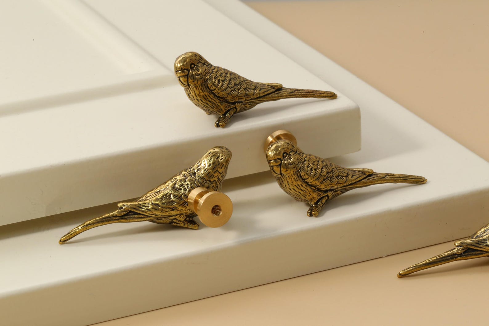 Parrot Brass Drawer Knobs,unique Bird Cabinet Knobs,furniture ...