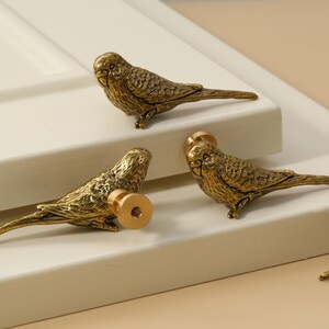 Parrot Brass Drawer Knobs,unique Bird Cabinet Knobs,furniture ...