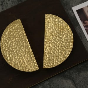 Hammered Grain Semicircle Brass Knob, Handmade Drawer Solid Brass Knobs, Improvement Knobs ...