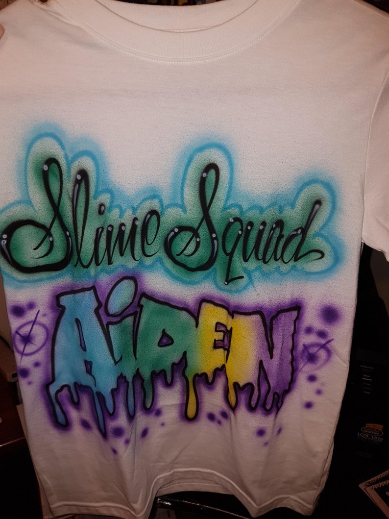 Slime Squad Mom Neon Airbrush Shirt Graffiti Slime Party - Etsy