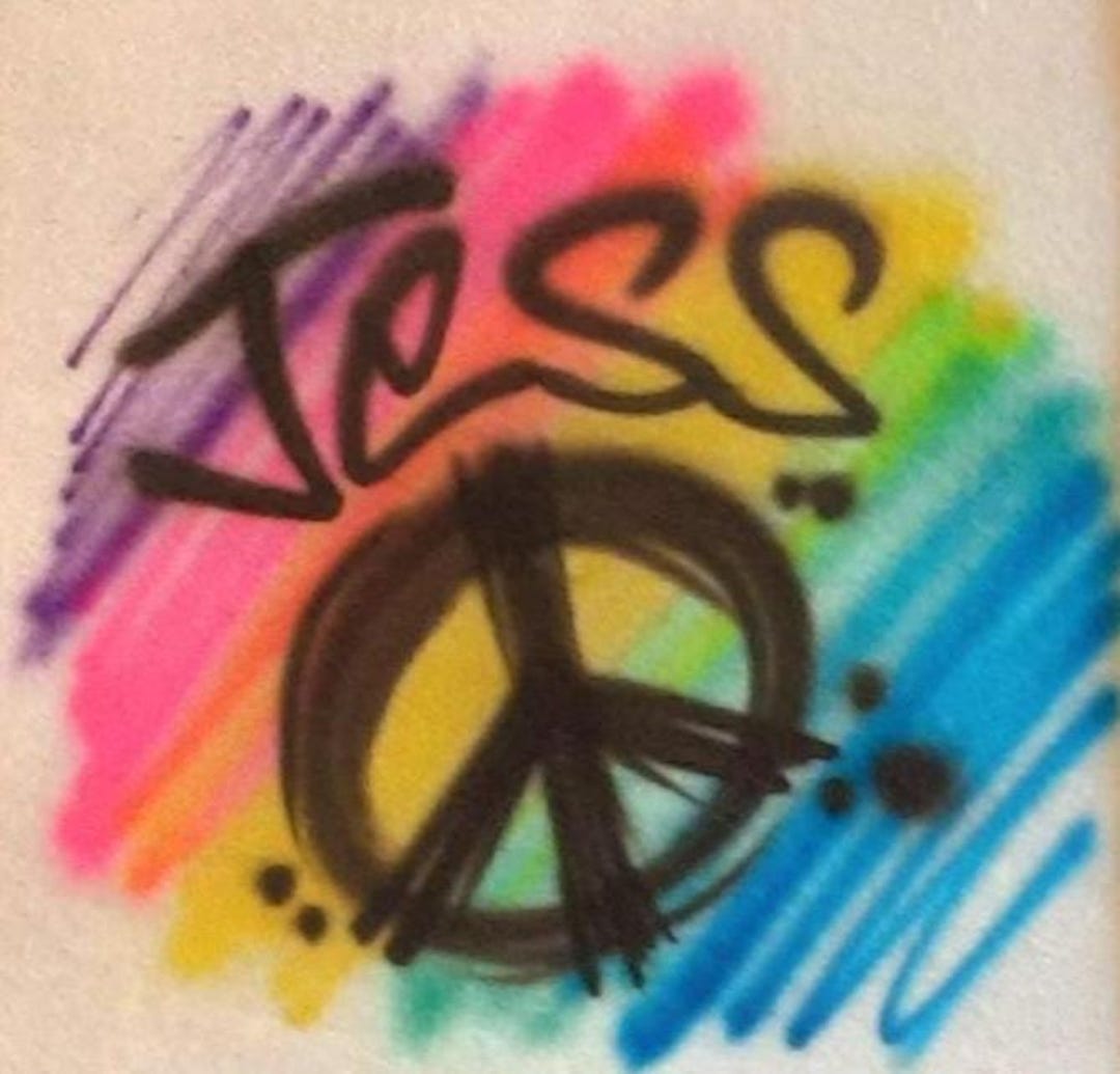 Airbrush Hat, Peace Sign With Name - Etsy