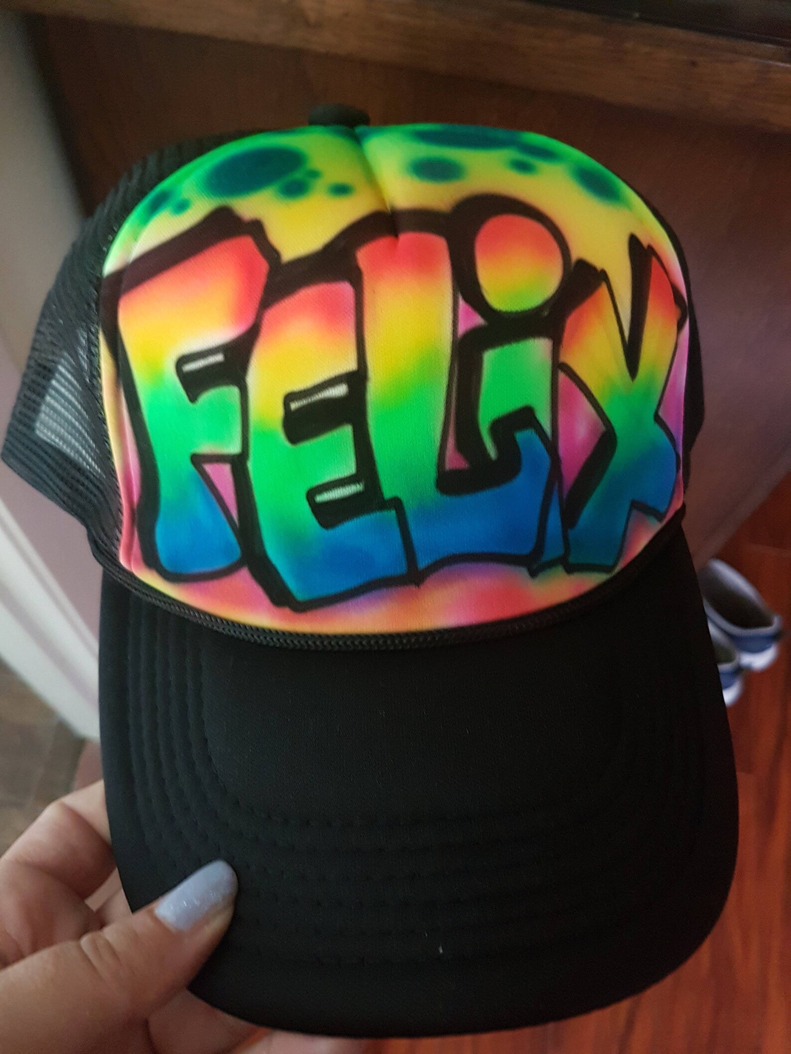 Graffiti Hat Airbrush Trucker Cap Custom Hat Personalized - Etsy