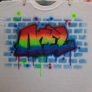 Personalized Graffiti Airbrush Birthday Shirt: Neon 90s Party - Etsy