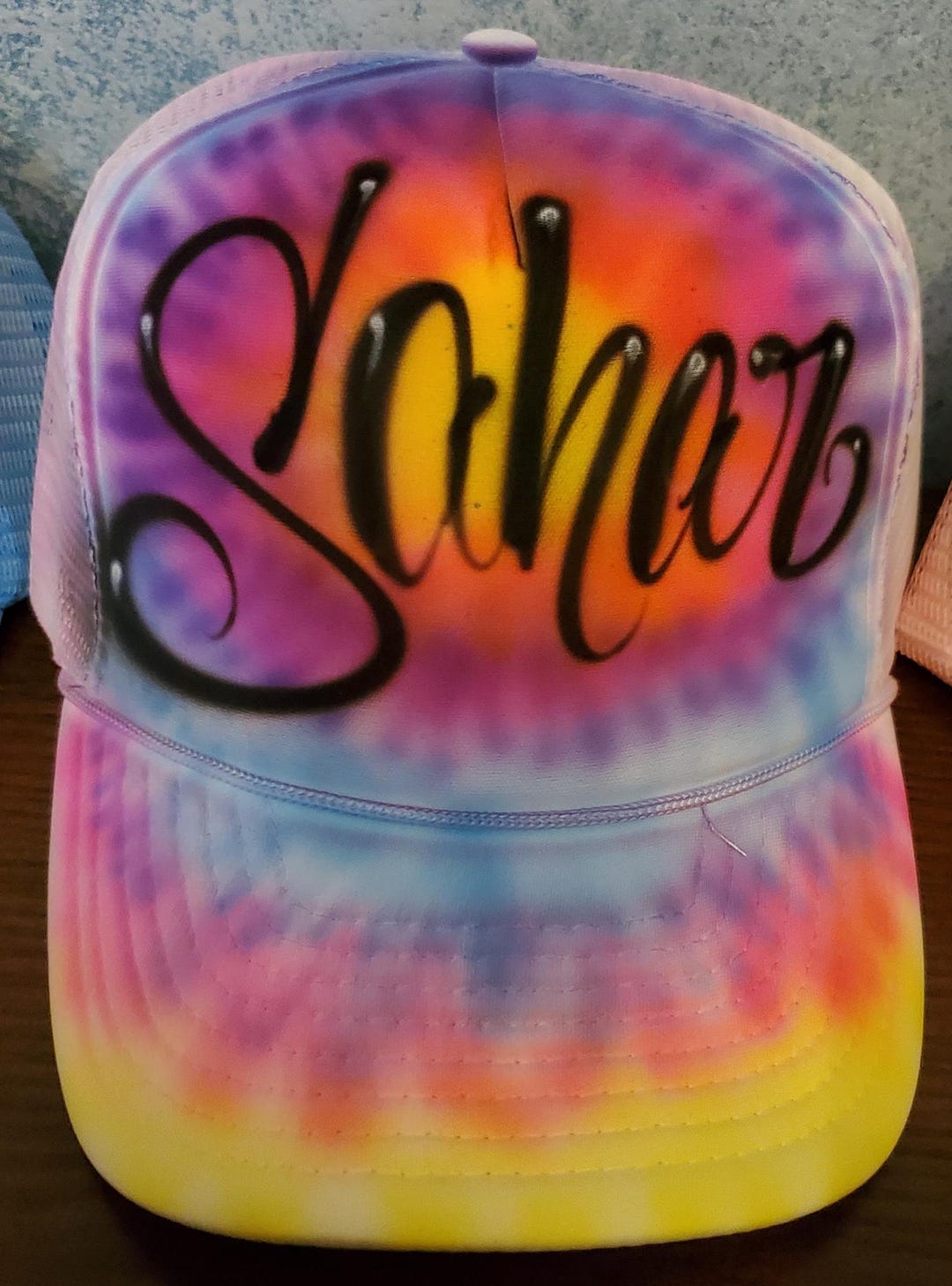 Script Hat, Cursive Airbrush Trucker Cap, Birthday Gift ,bar Mitzvah ...