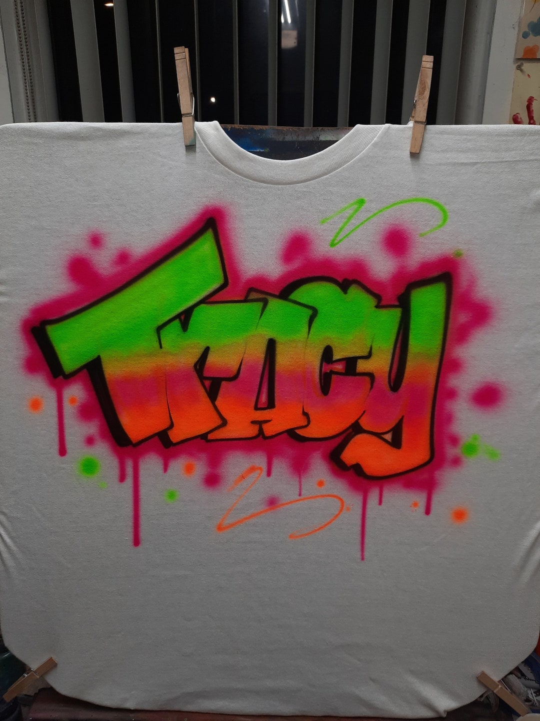 Airbrush T Shirt, Graffiti Block Name, Drip Name Shirt, Personalized ...
