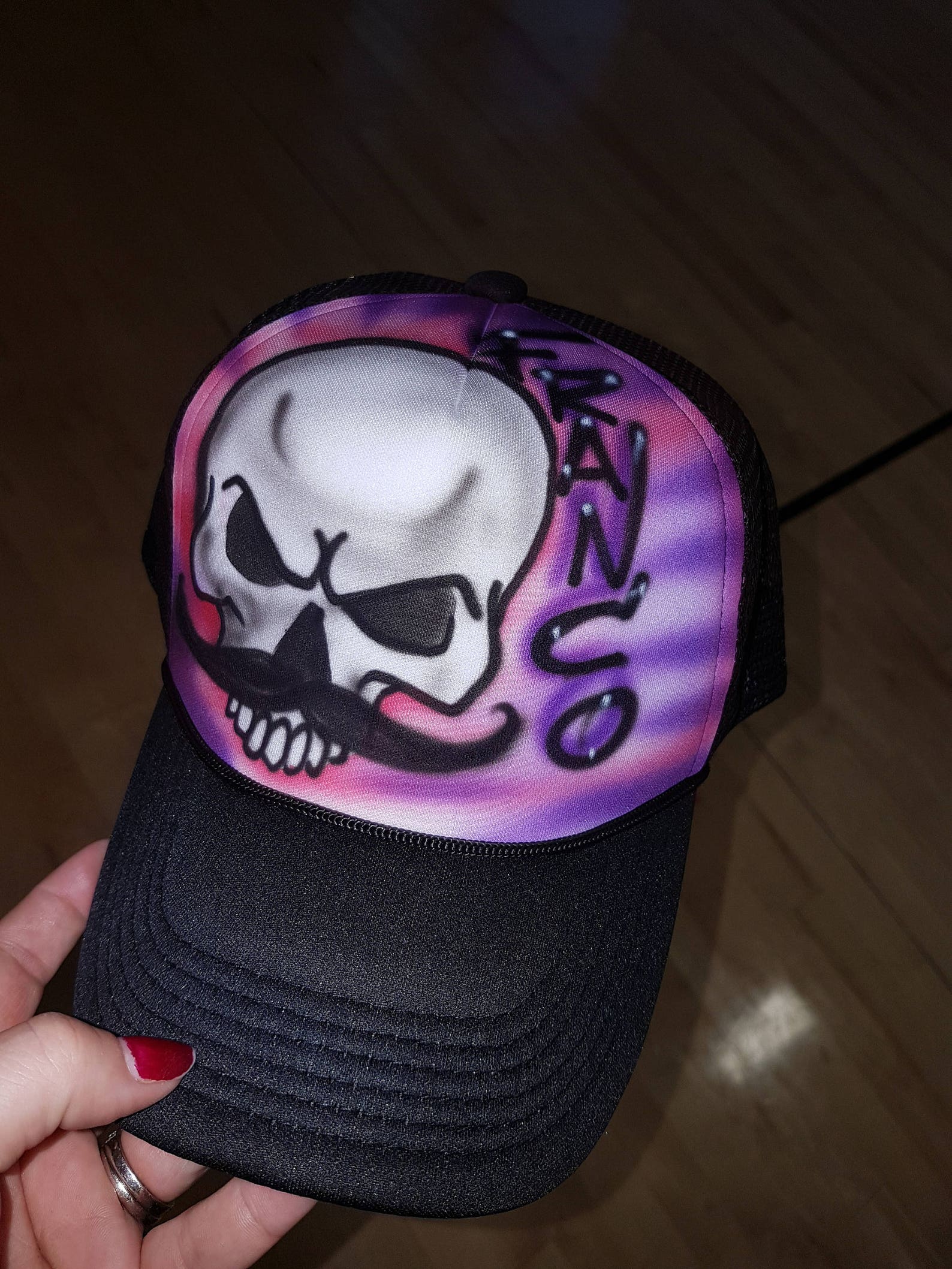 Custom Airbrush Trucker cap Flames Fire Personalized hat | Etsy