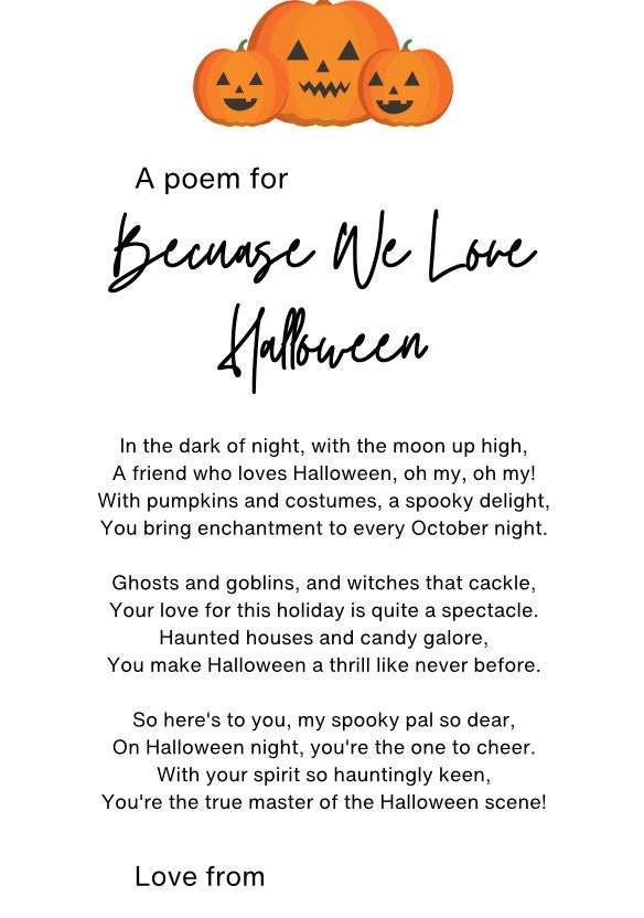 Halloween Poems For Friends Pumpkin Time Poem