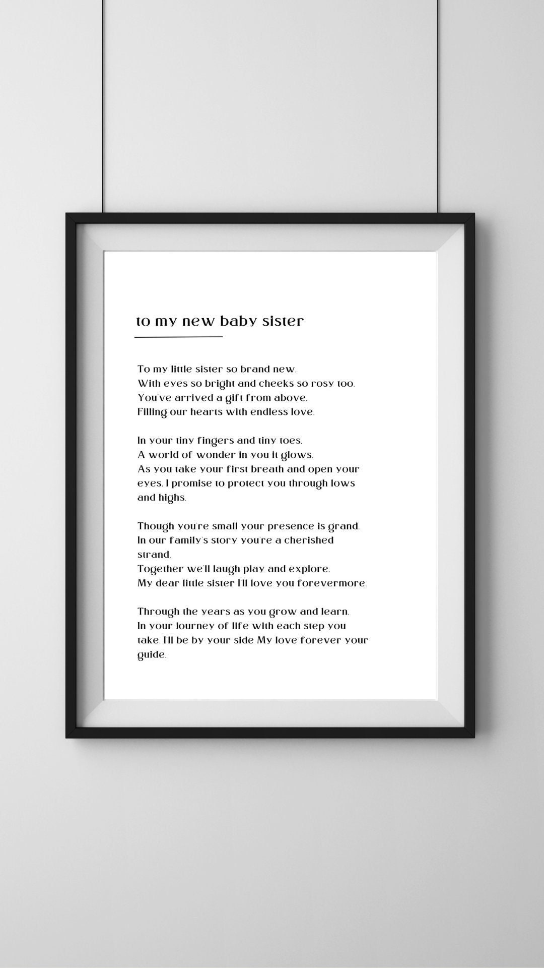 A Poem for My New Baby Sister - Gift From Brother to New Baby Sister ...