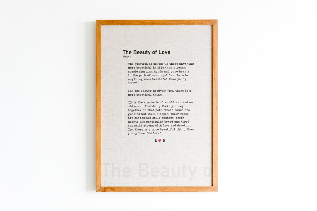 The Beauty of Love - Anon - Downloadable Poem - Etsy