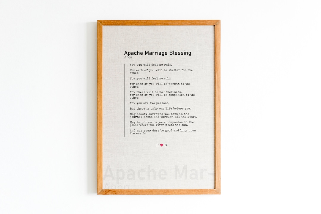 Apache Marriage Blessing - Anon - Etsy
