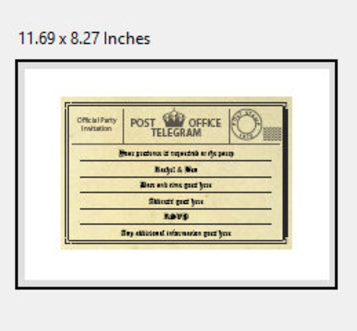 Editable Telegram Birthday Invitation - Printable Invitation - Etsy