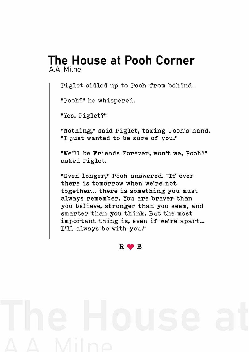 The House of Pooh Corner - A. A. Milne - Etsy