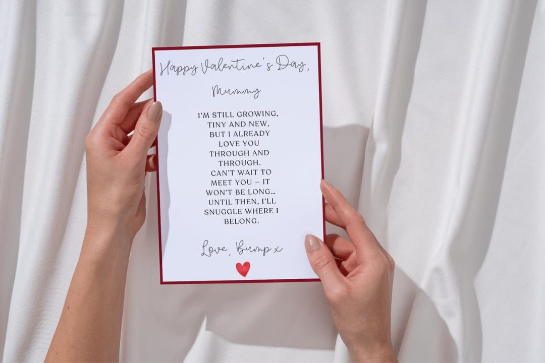 Valentine's Day From Bump Print, Mum to Be Gift (A4 PDF Instant ...