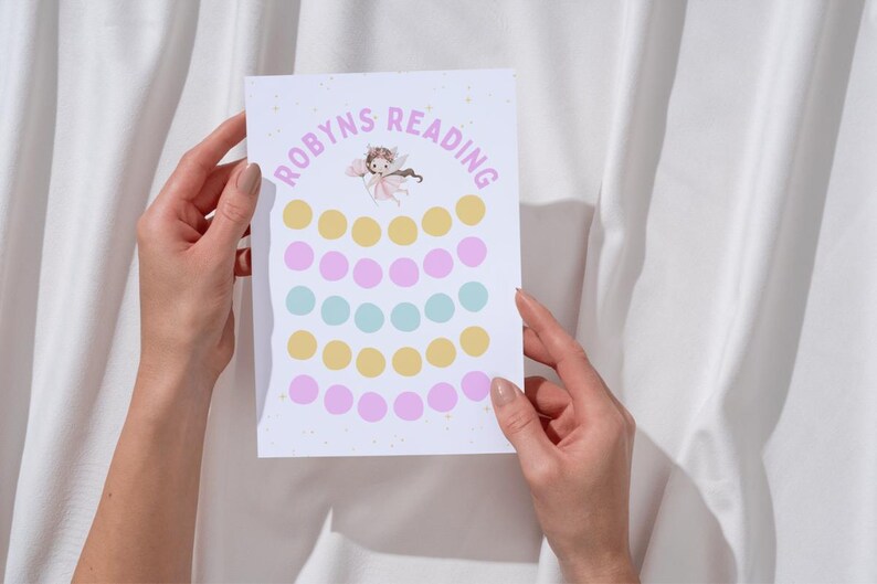Personalised Reading Chart for Girls, Fairy Reading Tracker, Kids Book Chart With 30 Ticks ...