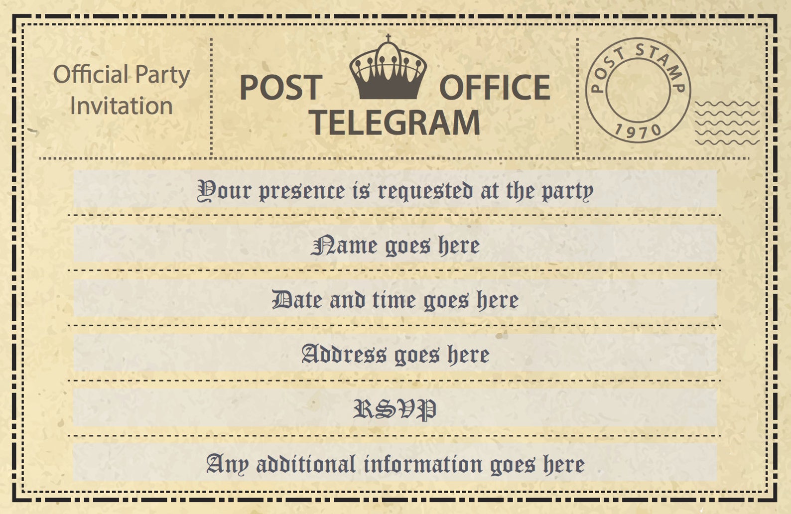 Editable Telegram Birthday Invitation - Printable Invitation - Etsy