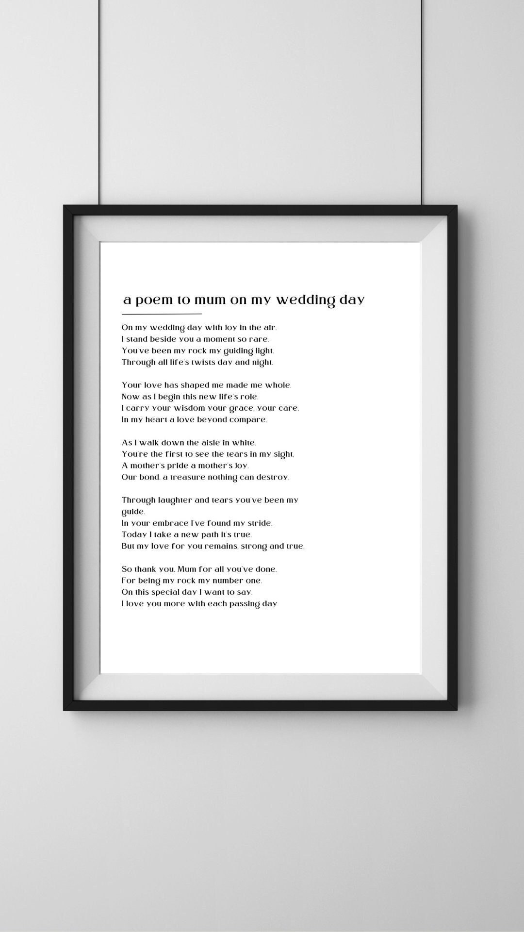 Wedding Day Poem for Mum – Mother of the Bride Gift (digital Download ...