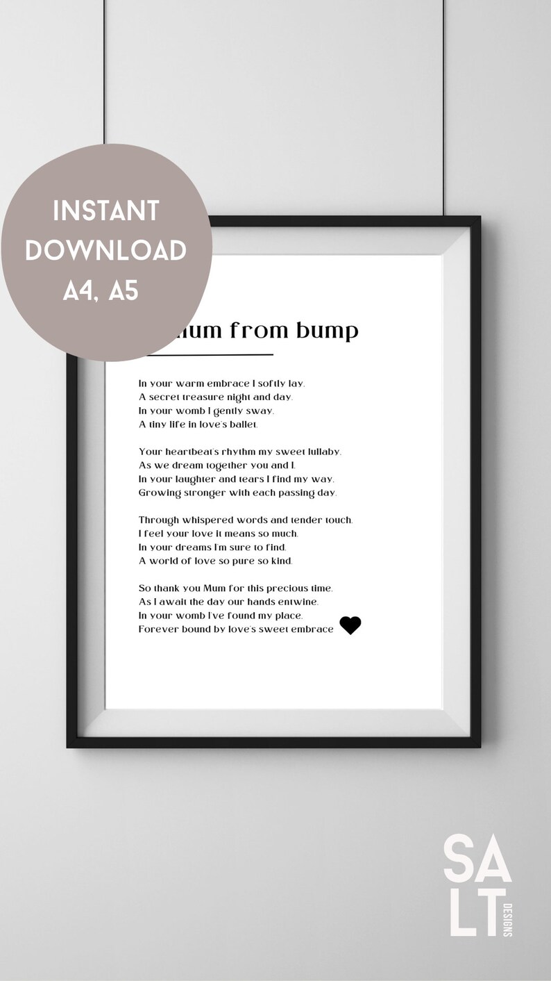 A Present to Mum From Bump - Newborn Baby Gift 1 Gift for New Mums - a ...