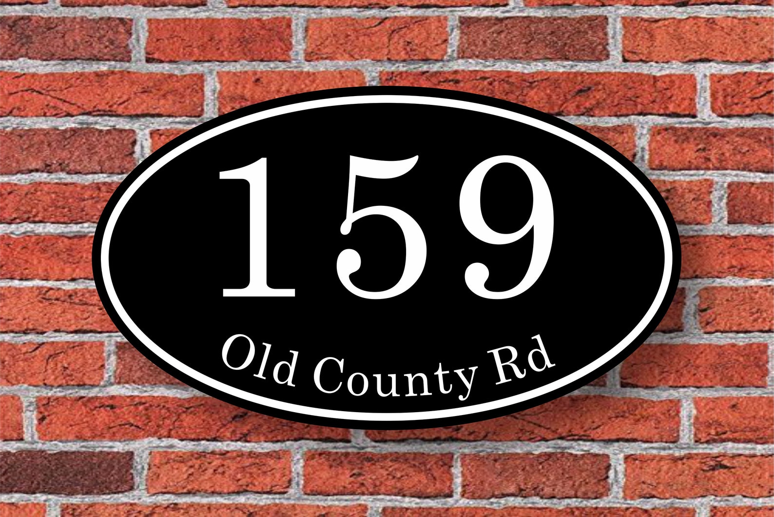 Custom Address Sign Aluminum Oval 12"w X 7"h, Personalized House Number ...