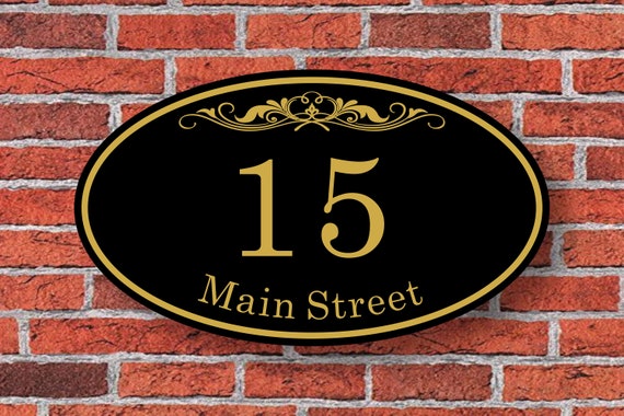 Custom Address Sign Aluminum Oval 12w X 7h - Etsy