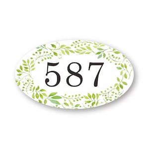 Green House Number Sign, Color Address Plaque, Custom Address Sign ...